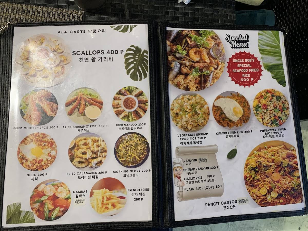 Menu at Unclebob seafood BBQ Restaurant, Lapu-Lapu City