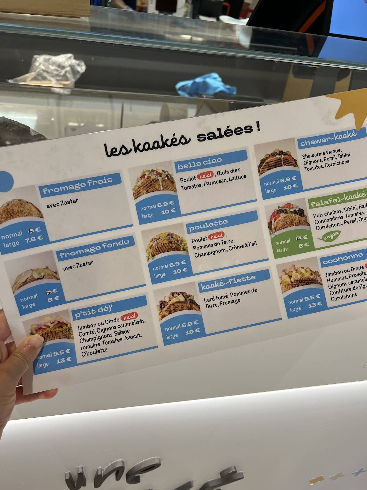 Menu at Une Kaaké à Paris restaurant, Paris