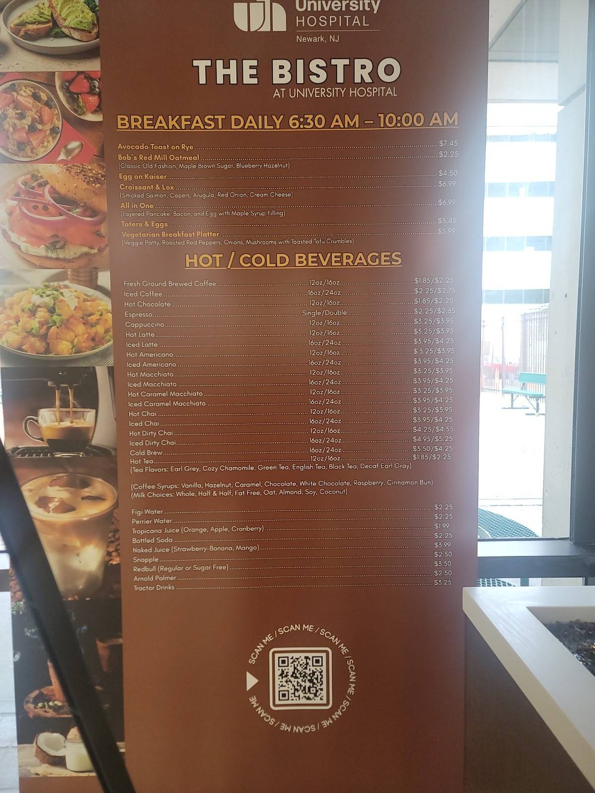 Menu at University Hospital Cafeteria - The Garden Cafe/Bistro, Newark