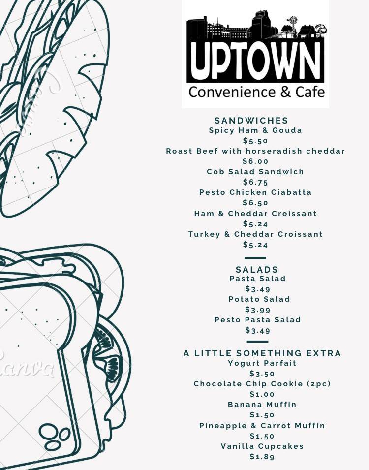 Menu at Uptown Convenience & Cafe Picture Butte AB, Picture Butte