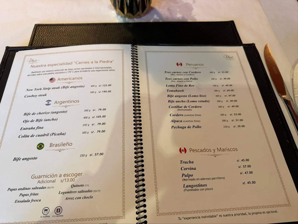 Carta de Urus Restaurante, Tacna, Av. Augusto B Leguia 1105