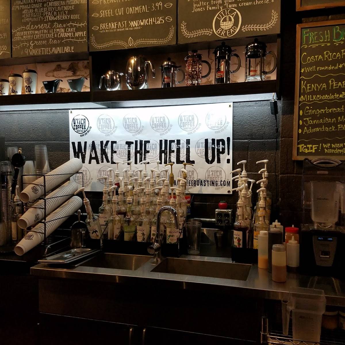 Menu at Utica Coffee Roasting Company cafe, Utica