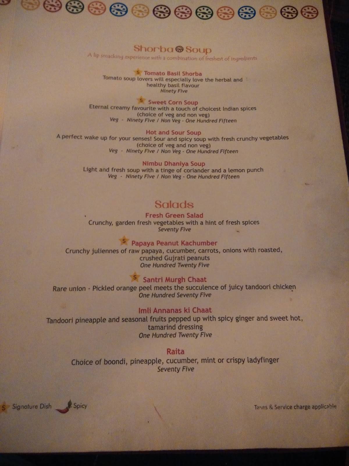 Menu at The Yellow Chilli, Vadodara, SF 1-8