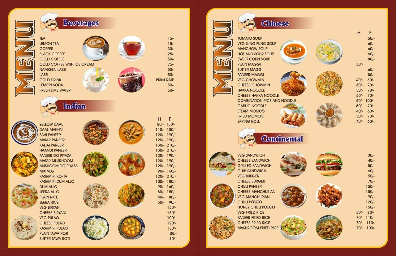 Menu at Vaibhav Sweets, Dehradun