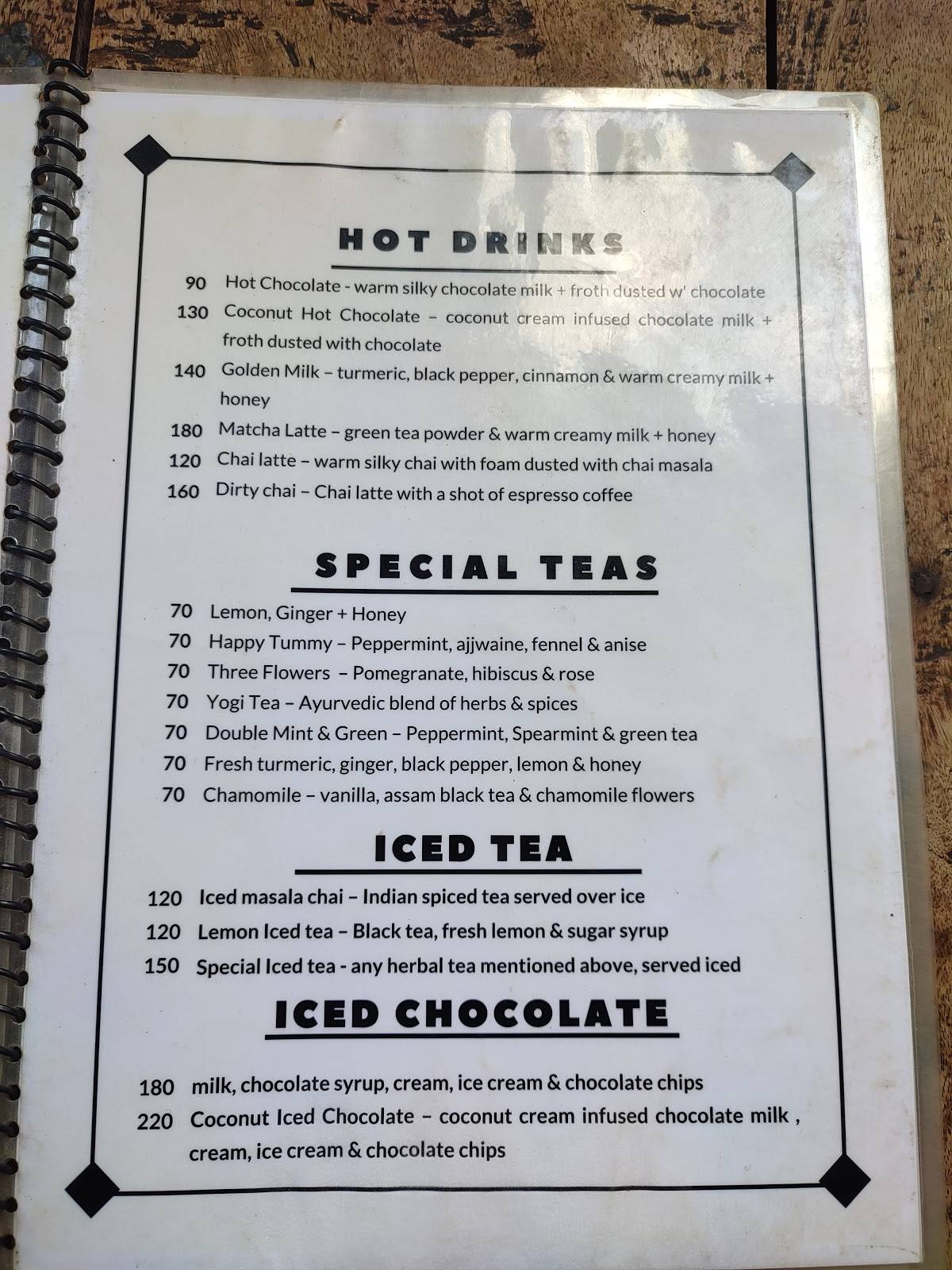 Menu at Terracotta Cafe, Varanasi, B1/146