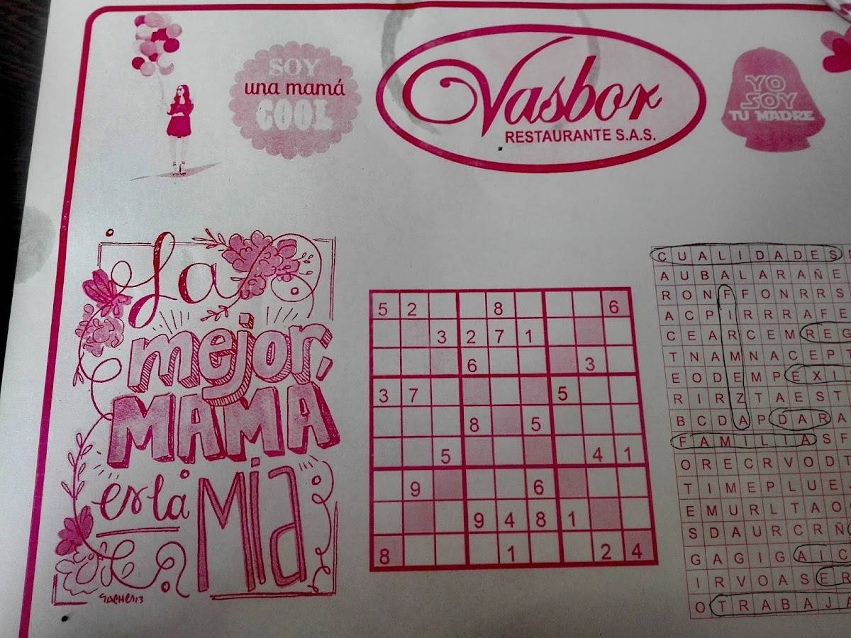 Carta de Vasbor Restaurante, Facatativá