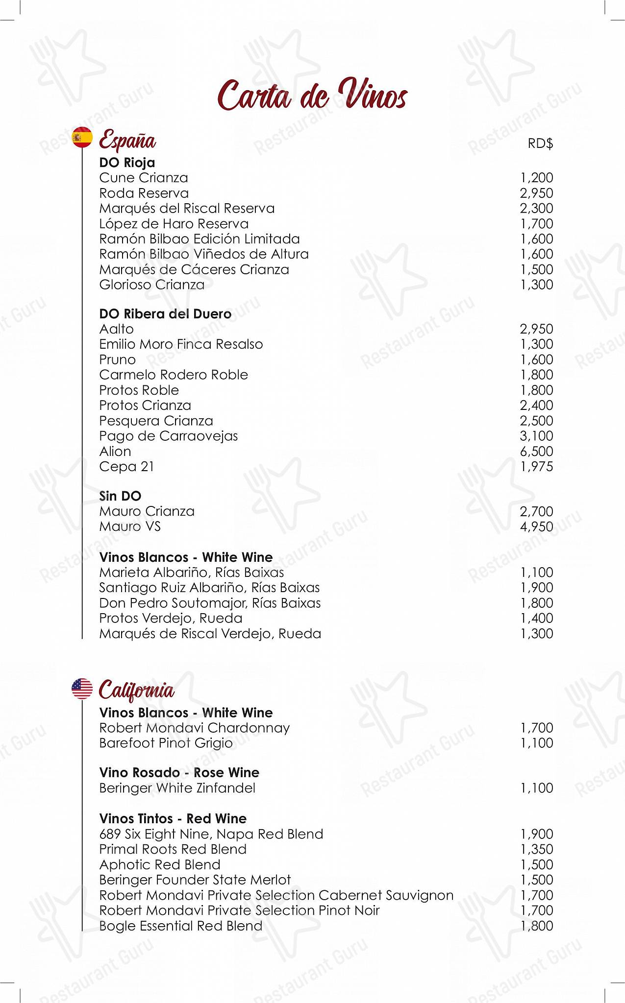 Carta de Vent Lounge & Club, Santo Domingo