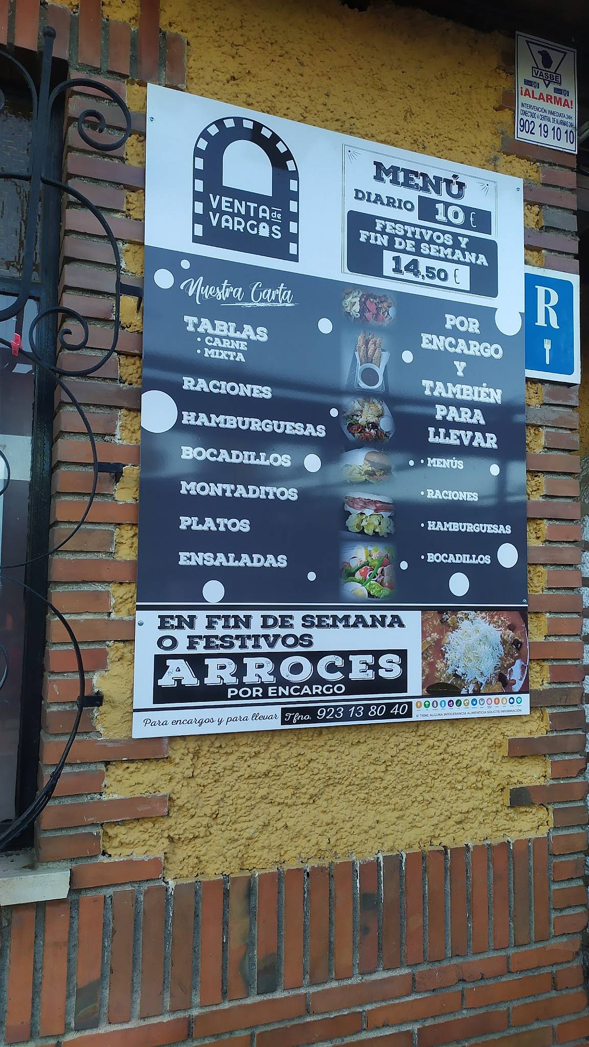 Menu at Venta De Vargas restaurant, Santa Marta de Tormes
