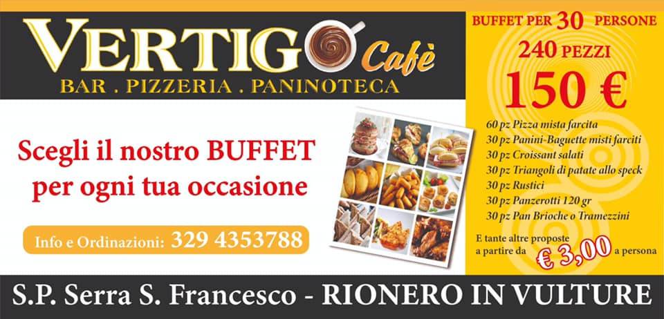 Menu at Vertigo Cafè pub & bar, Rionero In Vulture