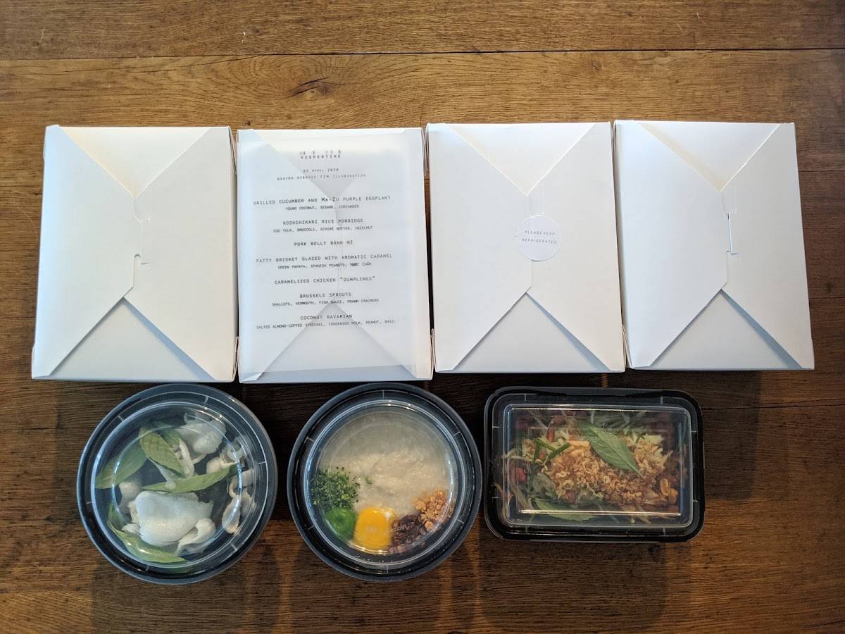 Menu at Vespertine restaurant, Culver City
