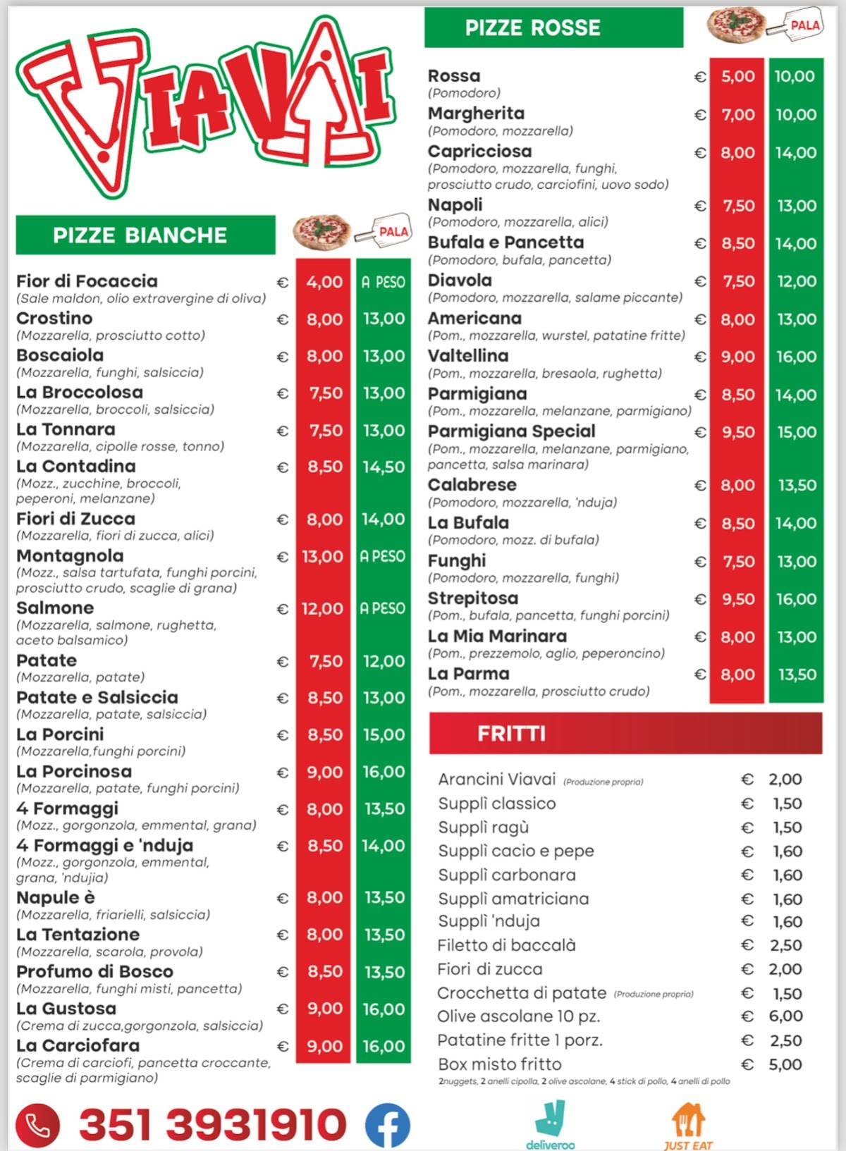 Menu da Via Vai - Pizzeria, Mentana