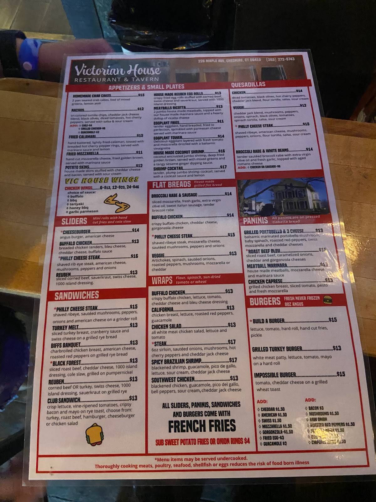 Menu at Victorian House Restaurant & Tavern, Cheshire