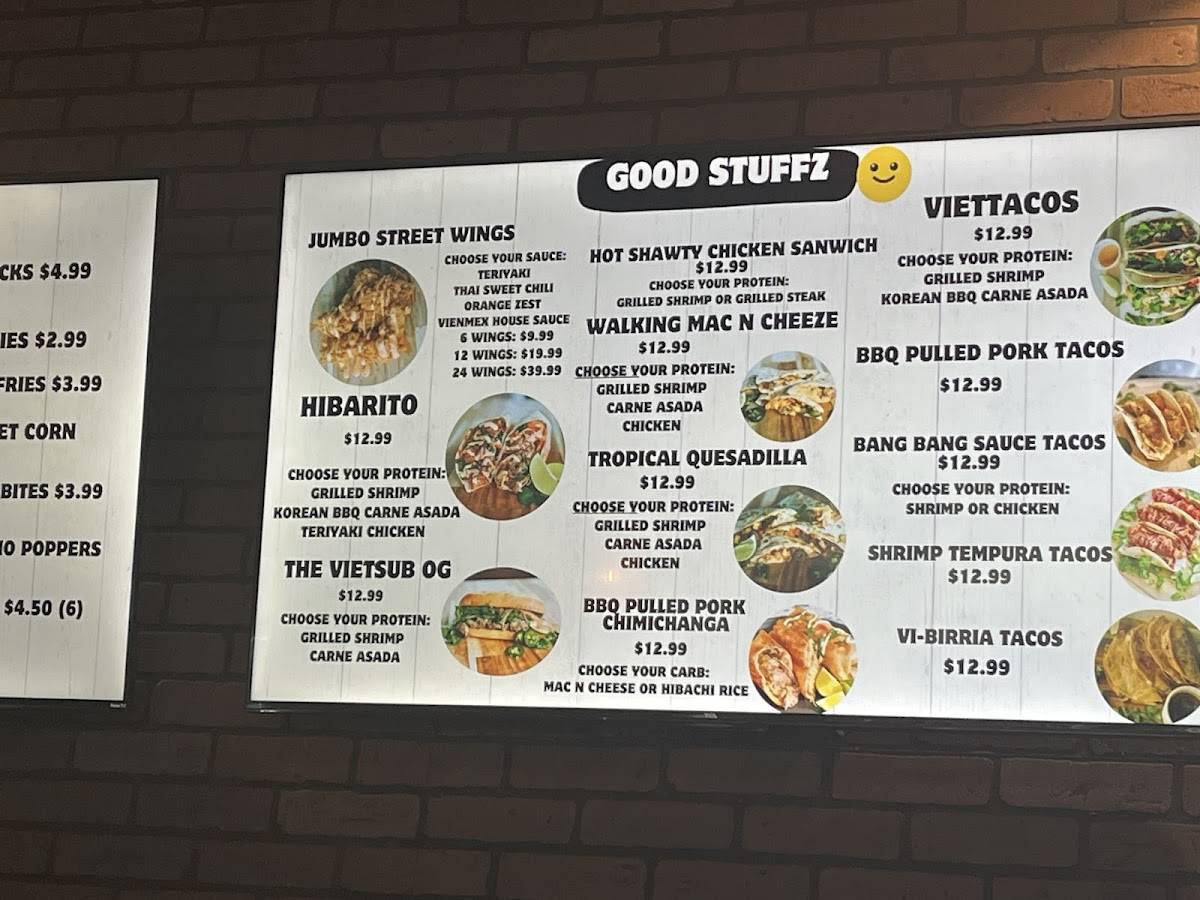 Menu at Vienmex - Asian Fusion Street Food restaurant, Lindale