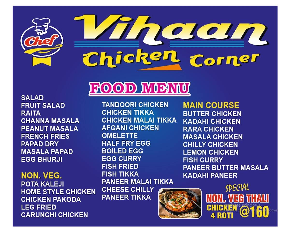 Menu at VIHAAN CHICKEN CORNER, Khanna