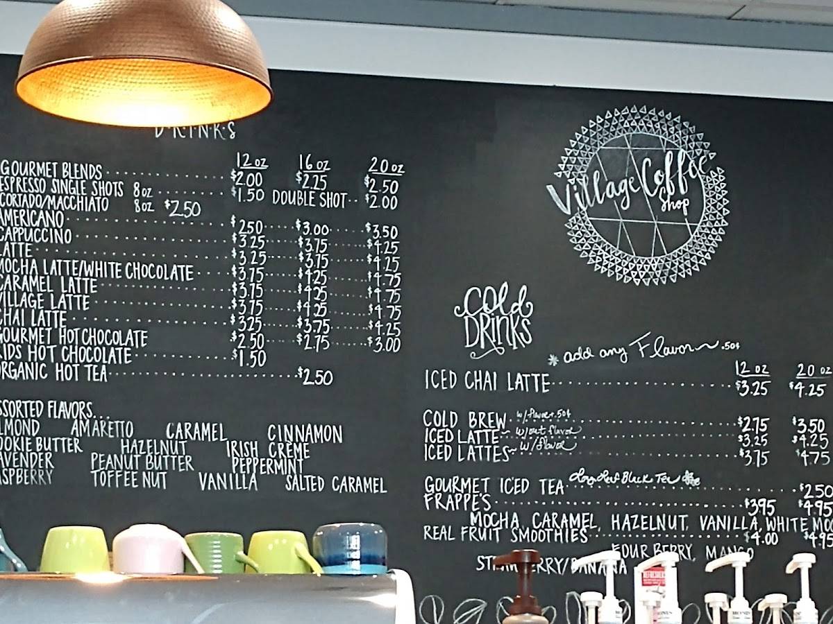Menu at Village Coffee Shop, Newtown, Main St