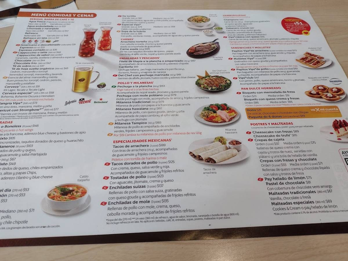 Carta del restaurante Vips Los Parques Saltillo, Saltillo, Blvd ...