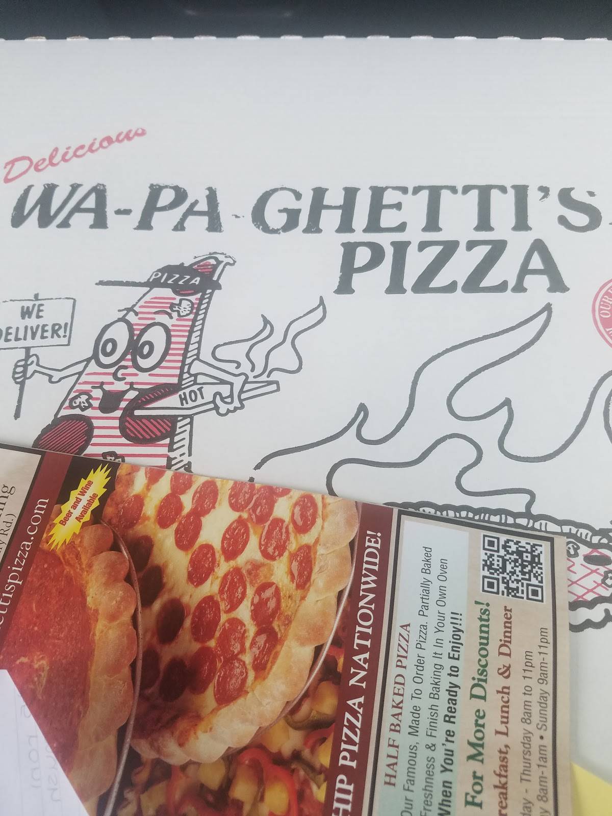 Menu at Wa-Pa-Ghetti's Pizza pizzeria, Wheeling