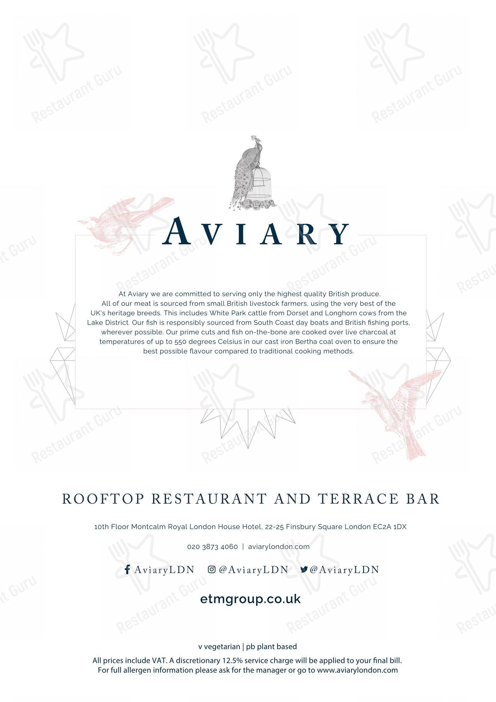 Menu at Wagtail pub & bar, London