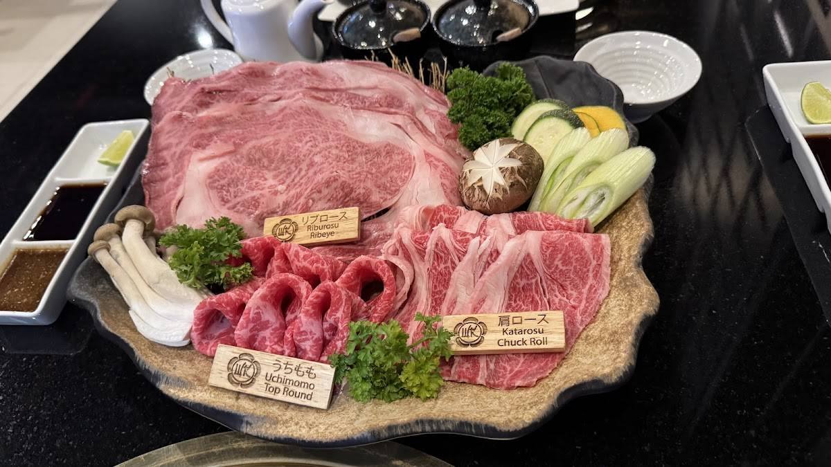 Menu at Wagyu Kurabu Premium Yakiniku restaurant, Bangkok