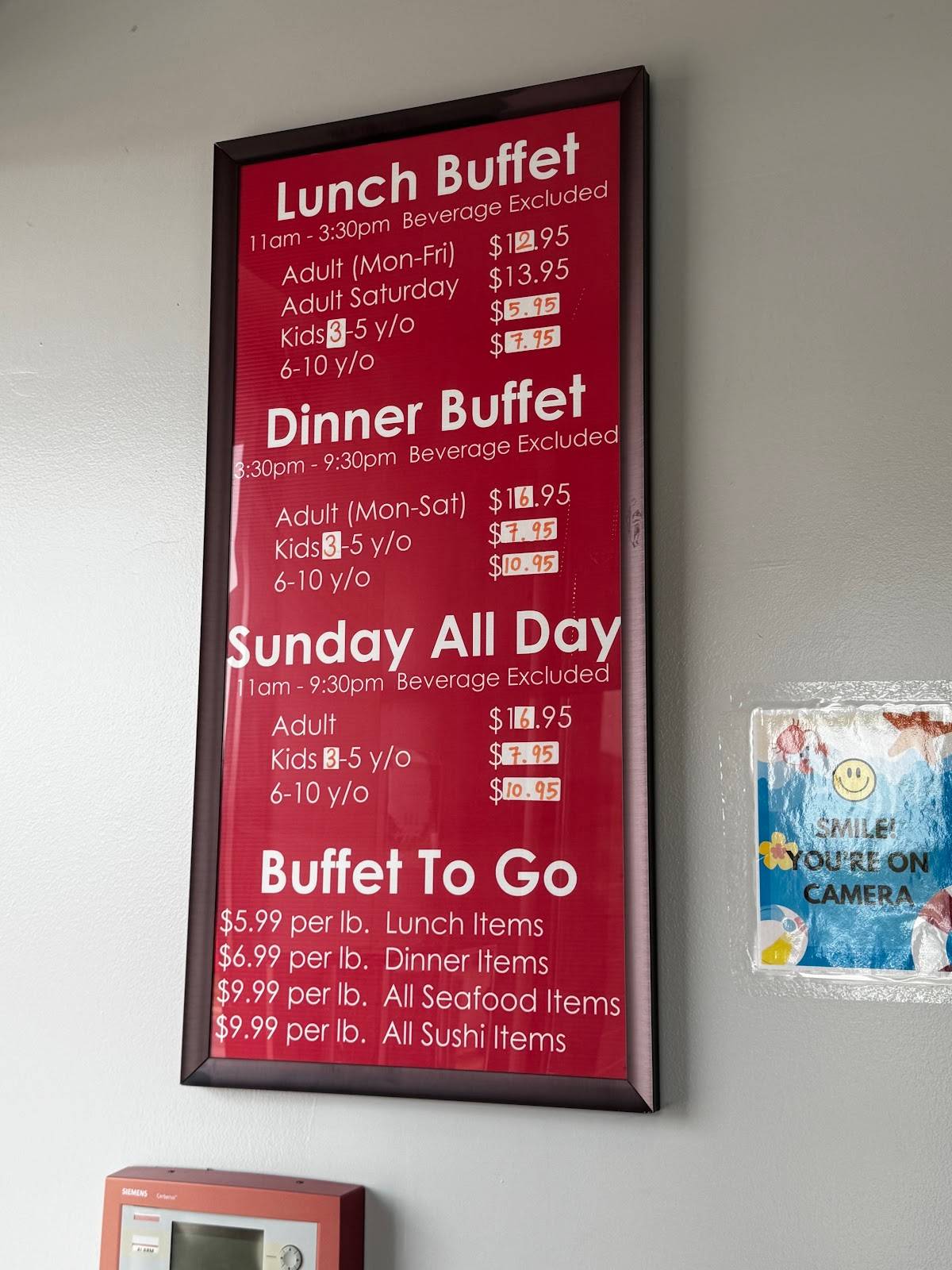 Menu at Waha Buffet restaurant, Franklin