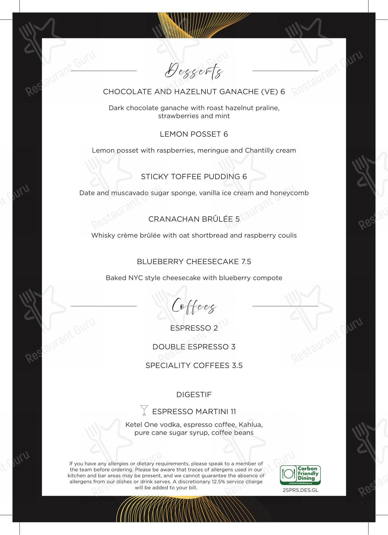 Menu at Waterfront Restaurant, Glasgow, The Alea Casino Glasgow ...