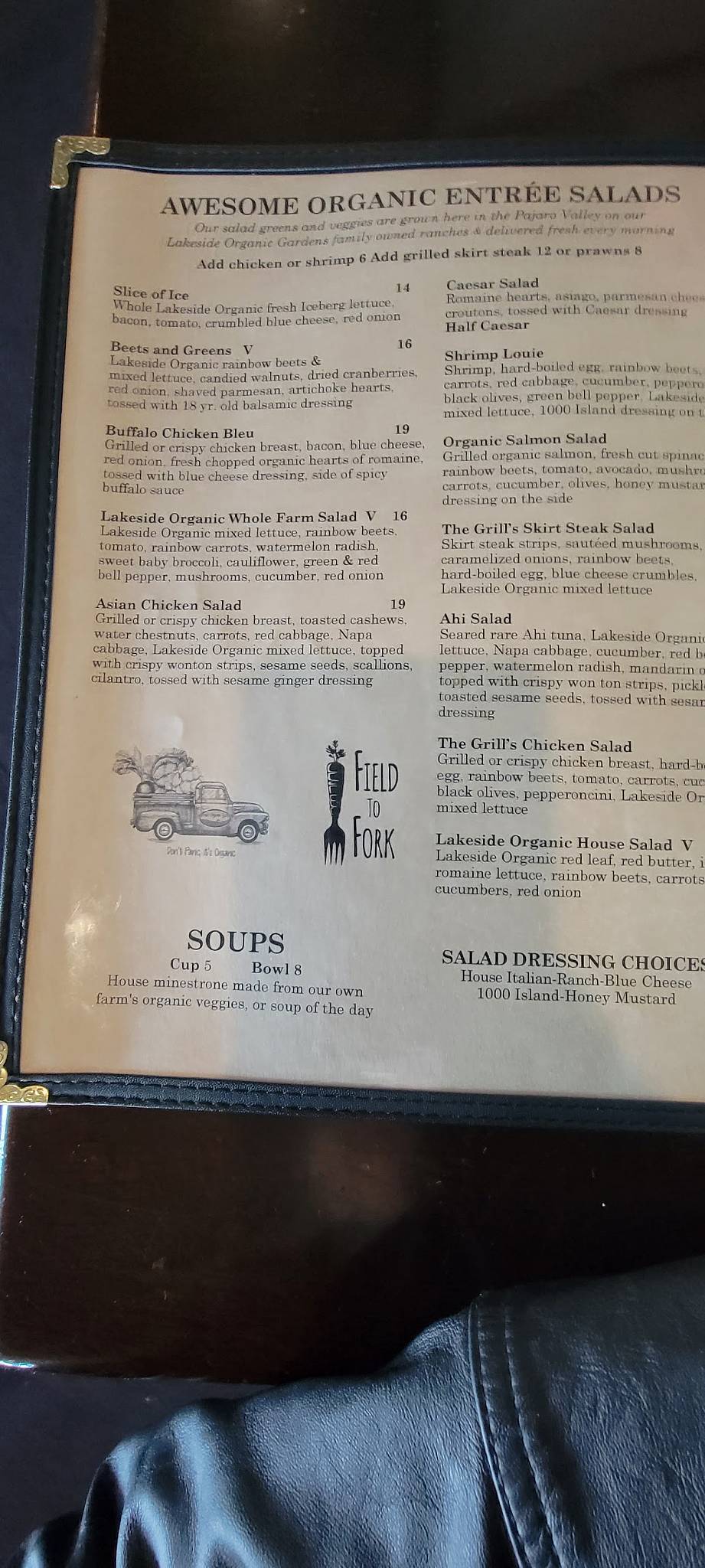Menu at California Grill and Bar, Watsonville, 40 Penny Ln