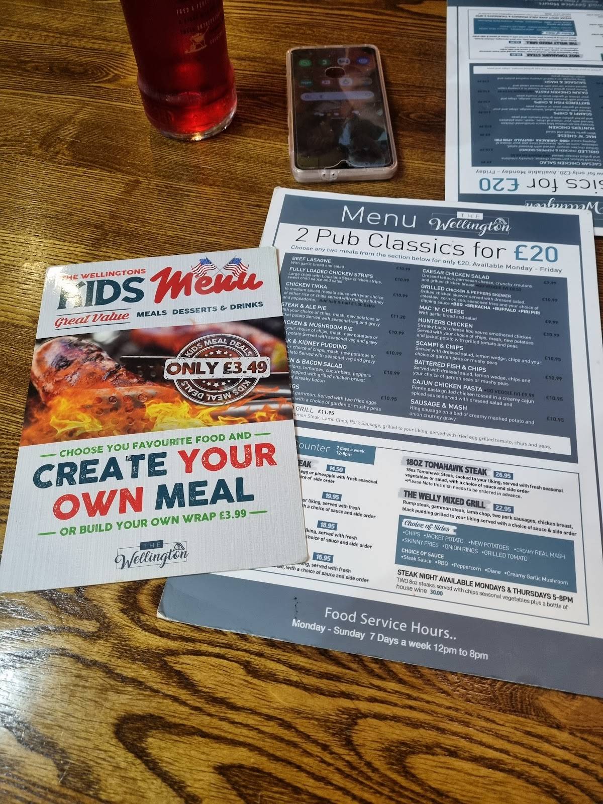 Menu at Wellington pub & bar, Prescot