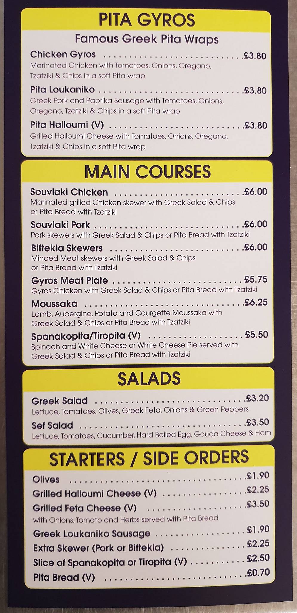 Menu at Welsh Row Fryer restaurant, Nantwich, 82 Welsh Row