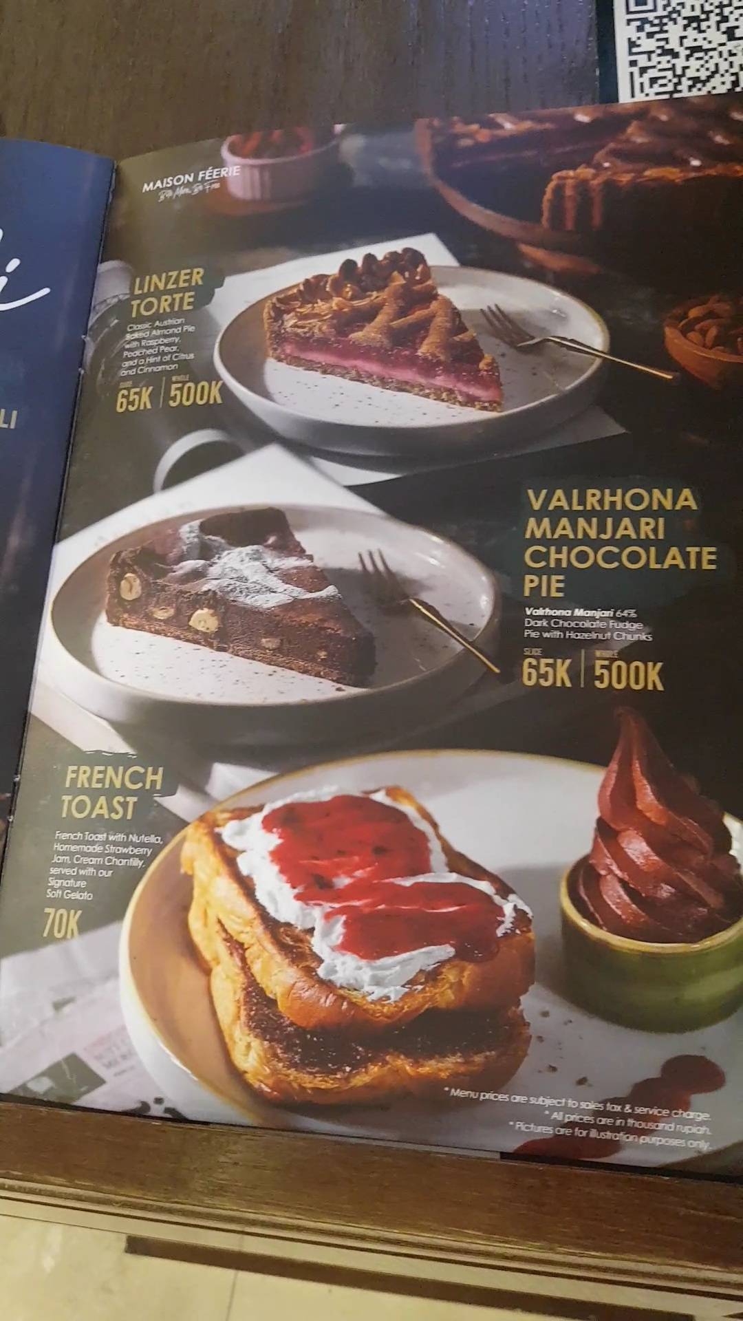 Carta del restaurante MAISON FEERIE - Mall Central Park, West Jakarta