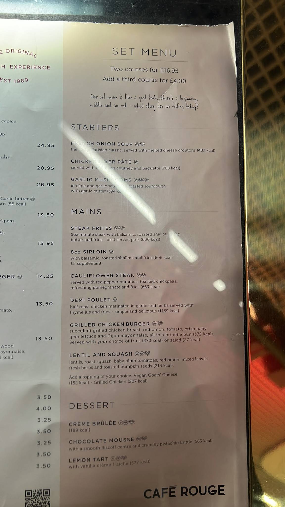 Menu at Wetherspoons (Victoria Station) pub & bar, London