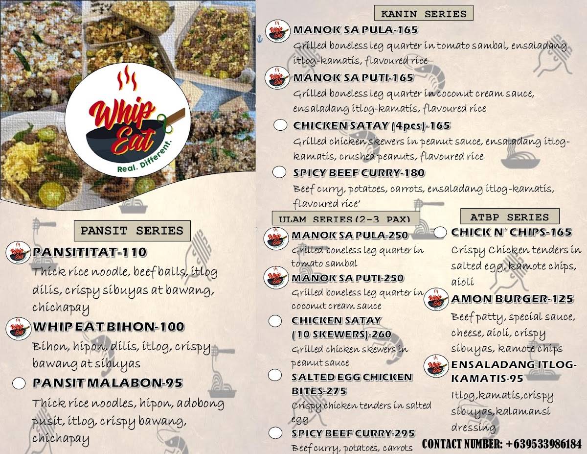 Menu at Whip Eat restaurant, Tacurong City