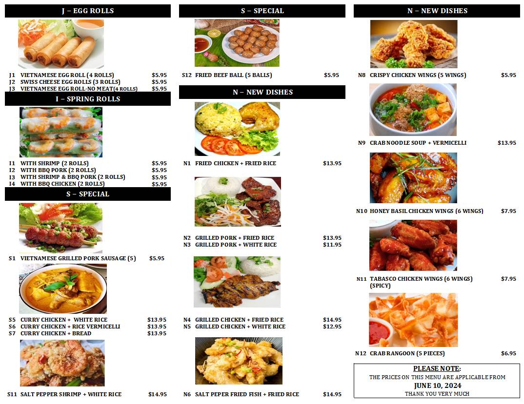 Menu at William Asian Food to go restaurant, Superior
