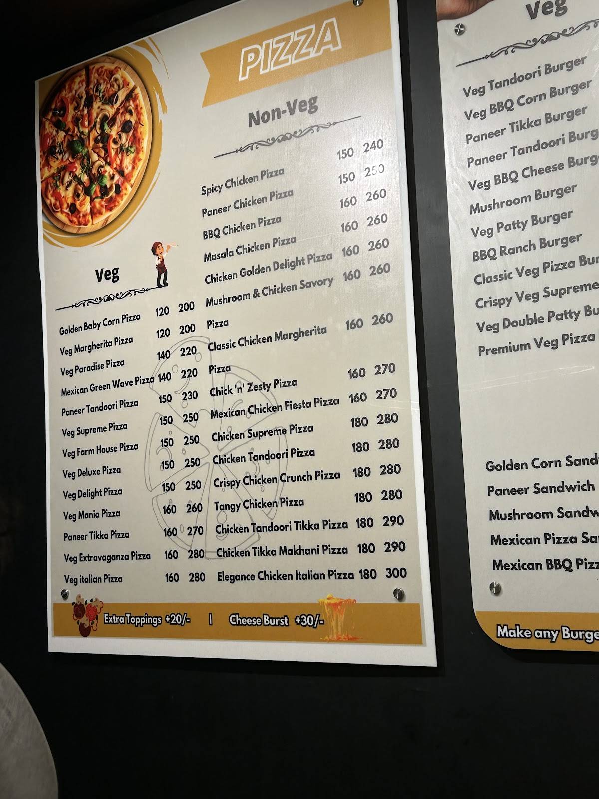 Menu at Wing House, Bobbili