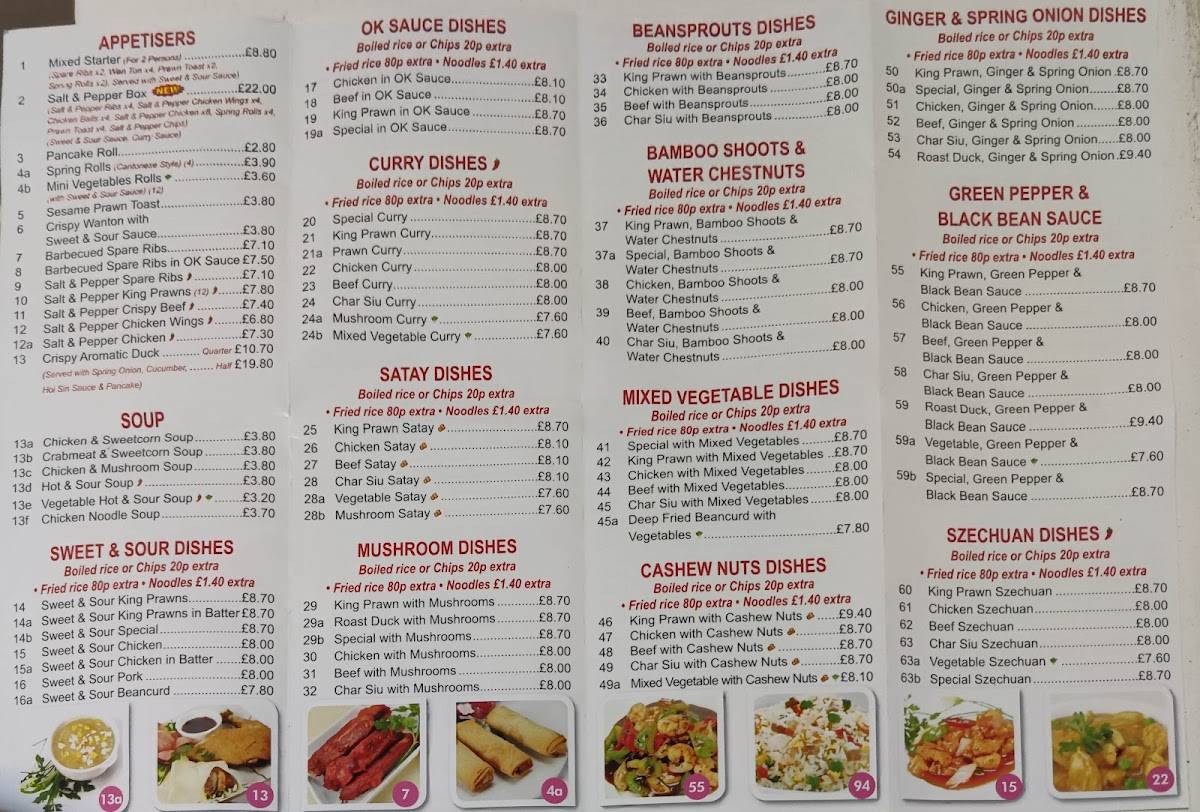 Menu at Wing Lee fast food, York, Shipton Rd