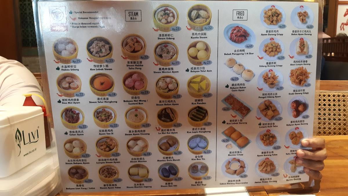 Menu at Winglok Hongkong Dimsum Antasari restaurant, South Jakarta