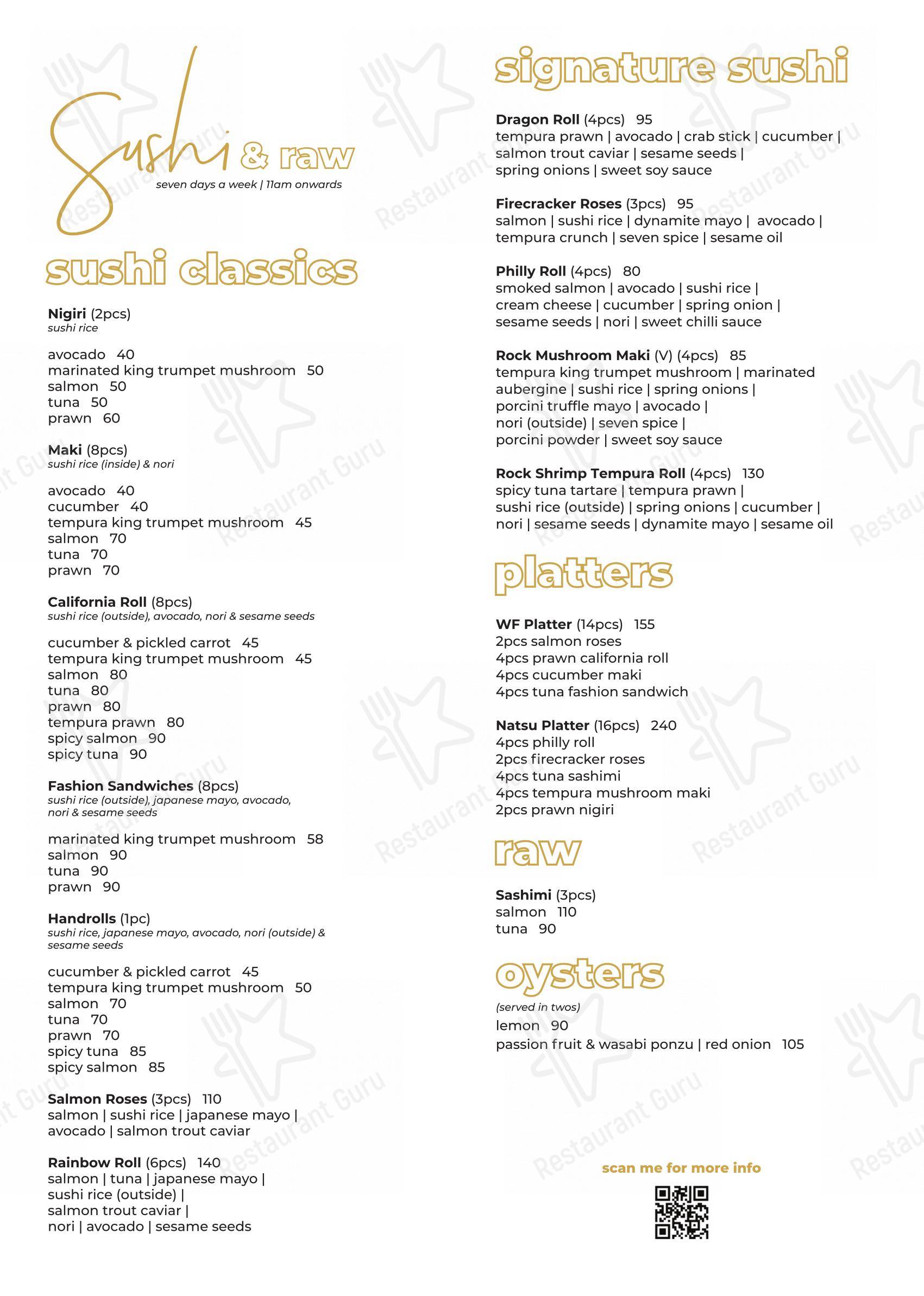 Menu at Wood & Fire restaurant, Pretoria, Veale St