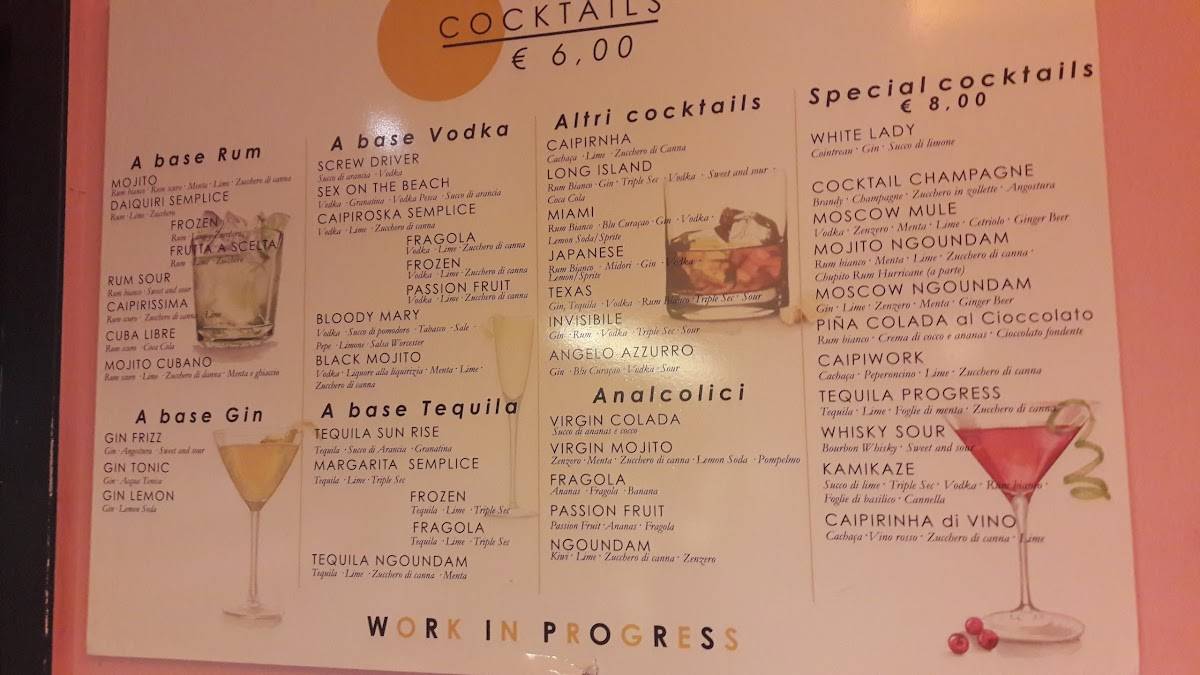 Speisekarte von Work in Progress pub & Bar, Concorezzo