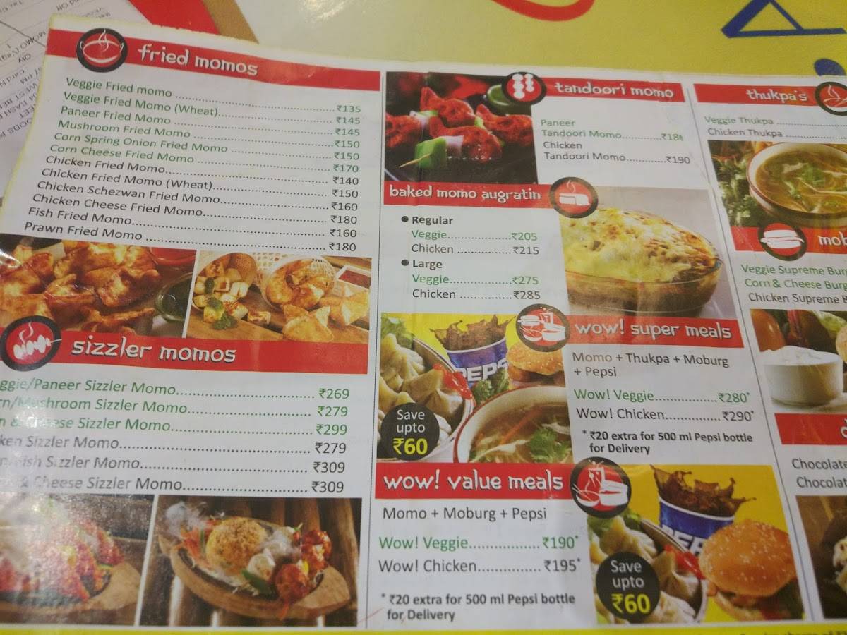 Menu at Wow! Momo, Kolkata, 3rd Floor