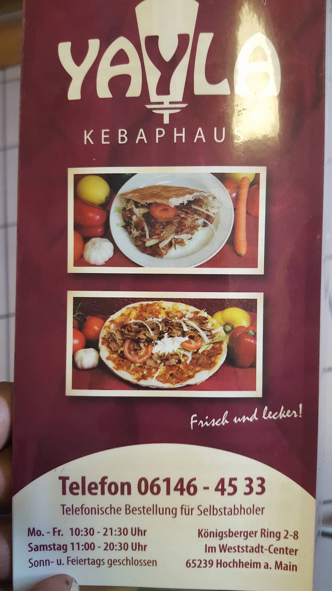 Speisekarte von YaYla Kebaphaus Inh. Fam. Yildirim fast Food, Hochheim ... Speisekarte von YaYla Kebaphaus Inh. Fam. Yildirim fast Food, Hochheim ...