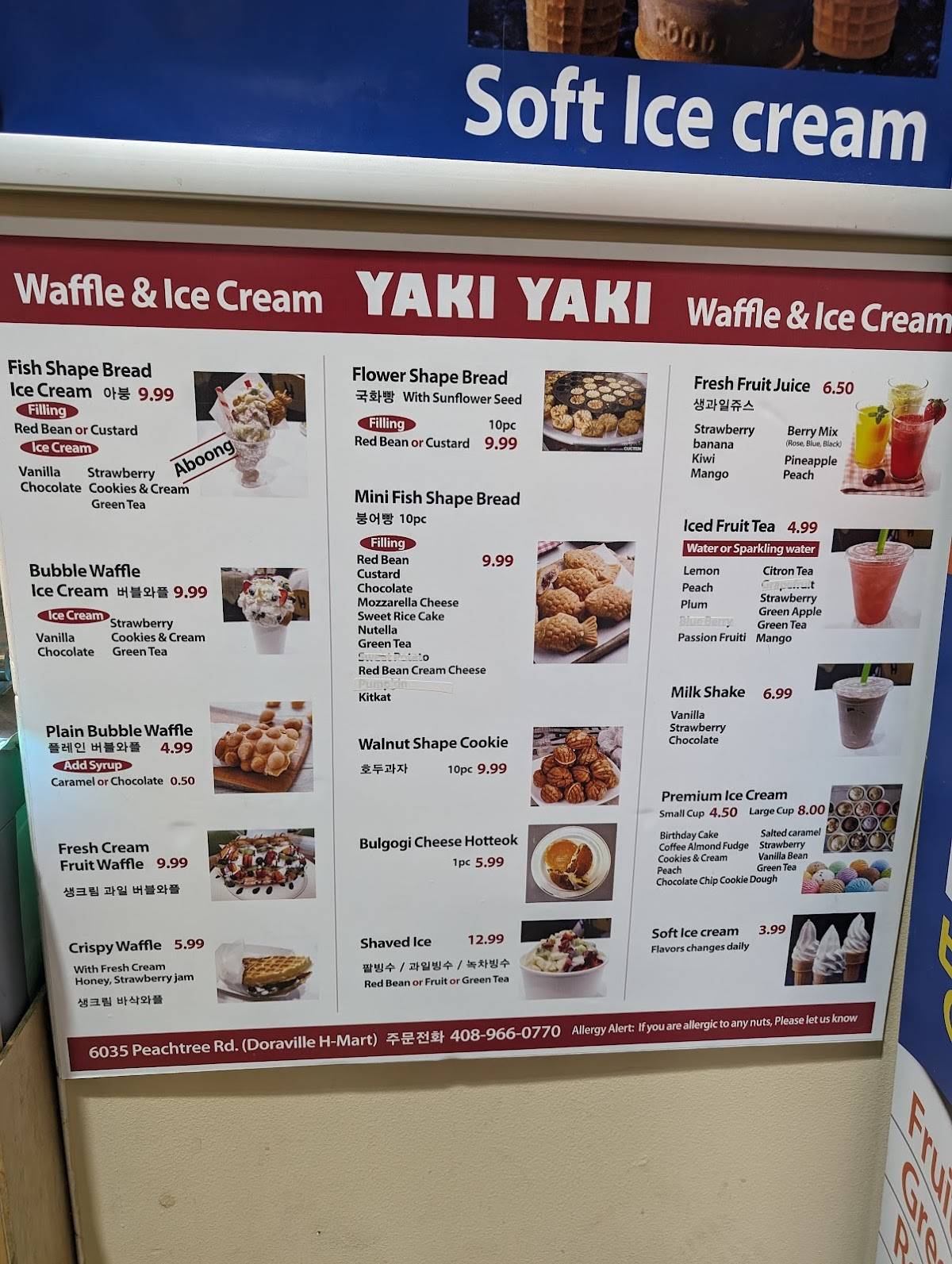 Menu at Yaki Yaki Waffles & Beverages desserts, Atlanta