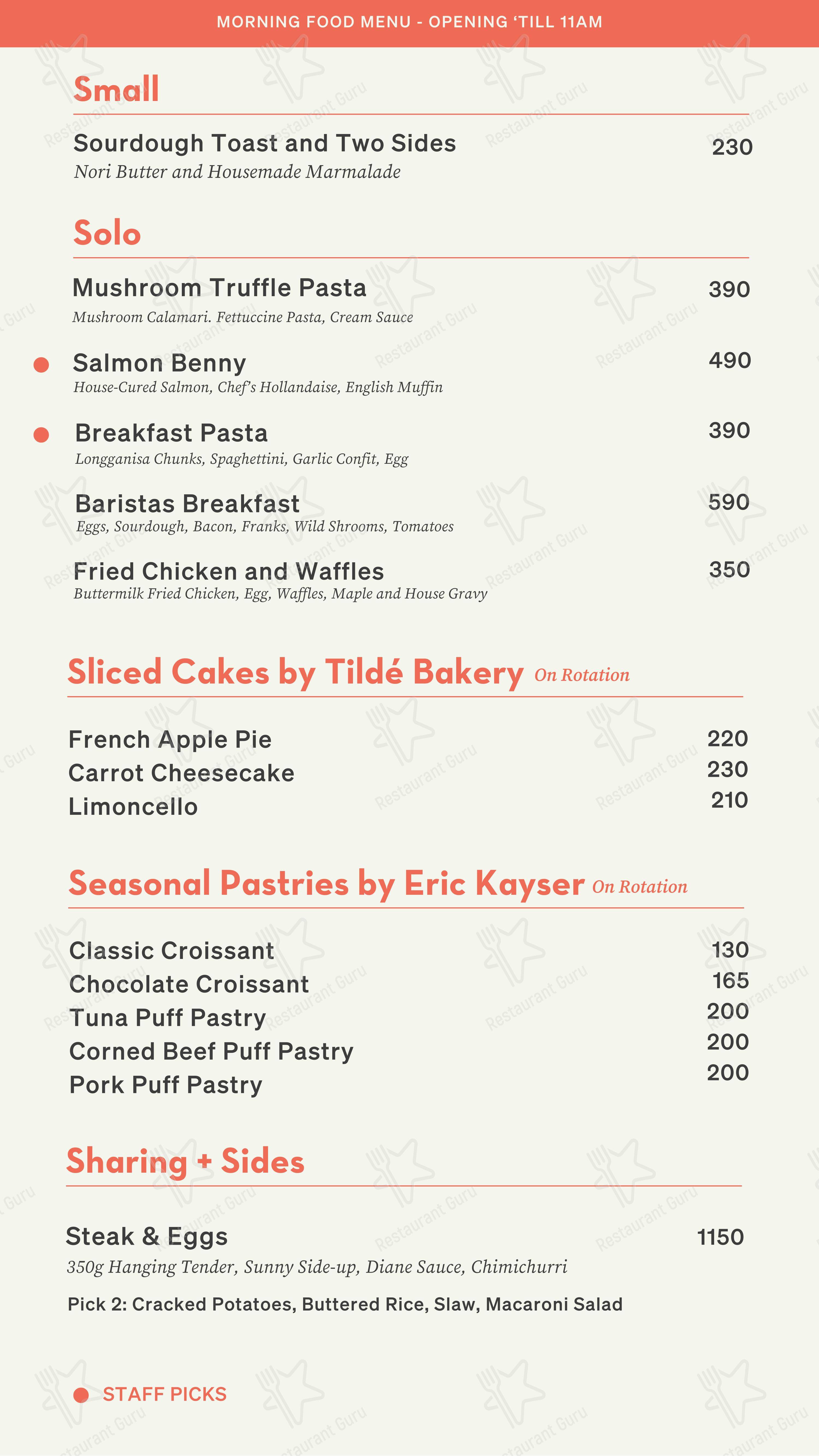 Menu at Yardstick Coffee cafe, Makati, Universal LMS Building