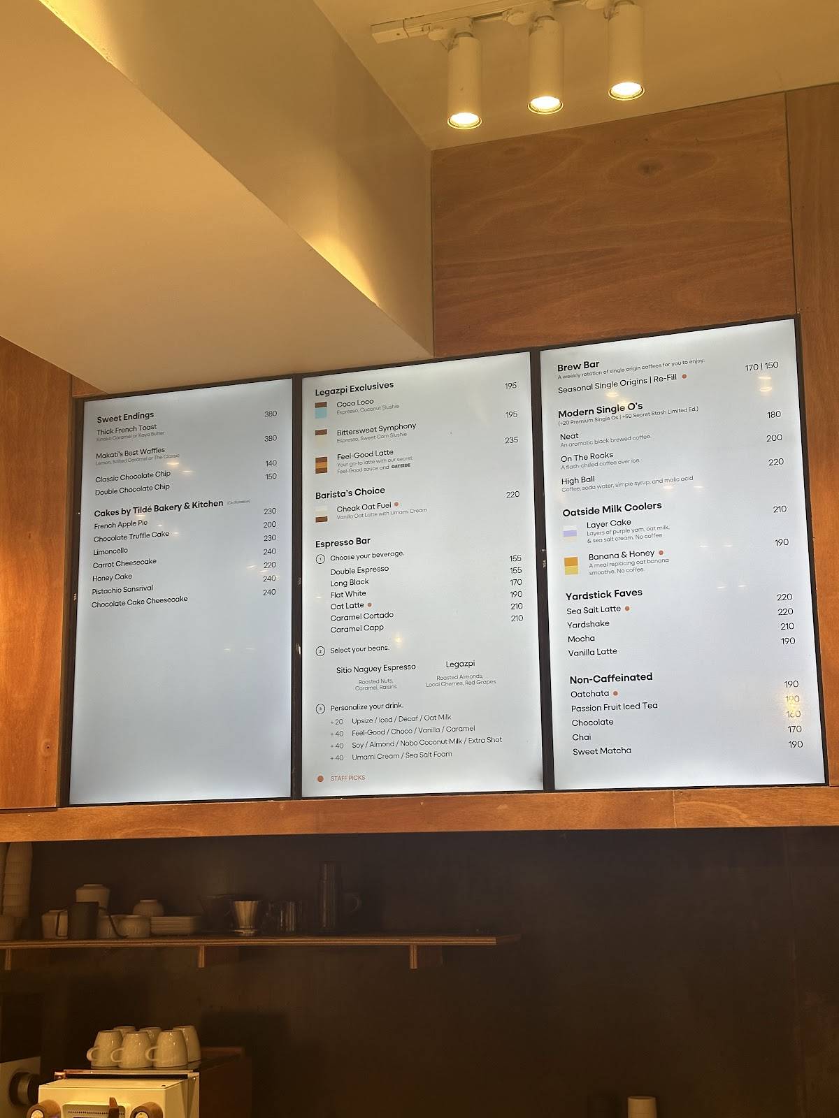 Menu at Yardstick Coffee cafe, Makati, Universal LMS Building