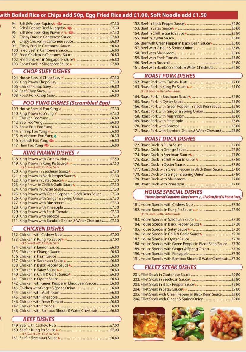Menu at Yummy Kitchen Fish & Chips Chinese fast food, Rhyl