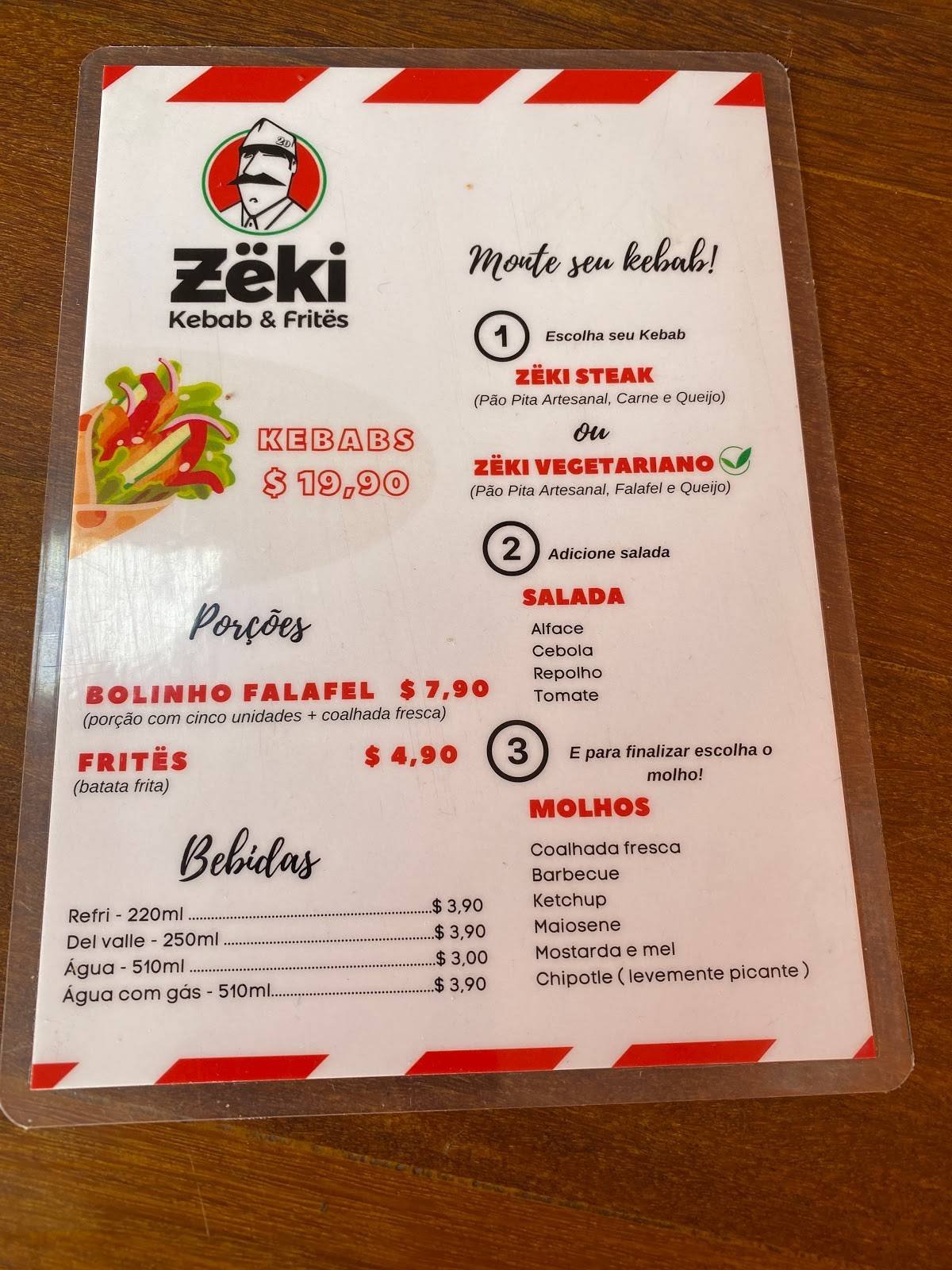 Menu at Zëki kebab & fritës pub & bar, Piracicaba