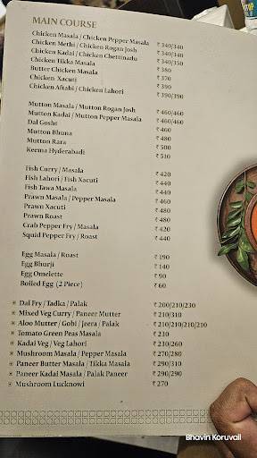 Menu at Zaitoon Restaurant, Anna Nagar, Chennai, Chintamani