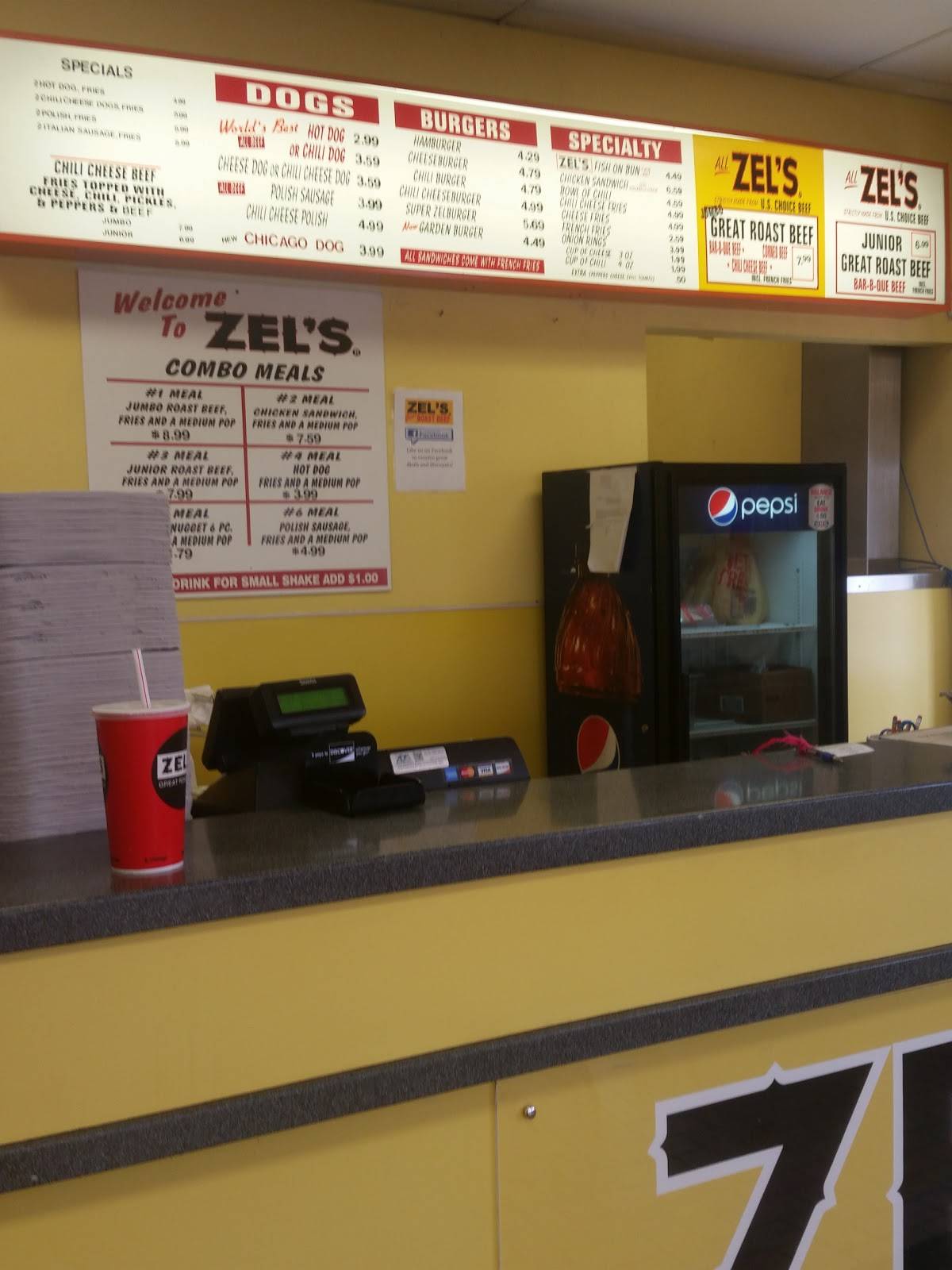 Menu at Zel's Roast Beef fast food, Schererville, W Lincoln Hwy Hwy