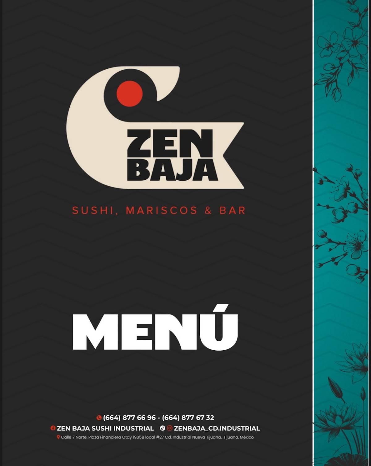 Menu at Zen baja sushi (industrial) restaurant, Tijuana, Calle 7 Norte ...