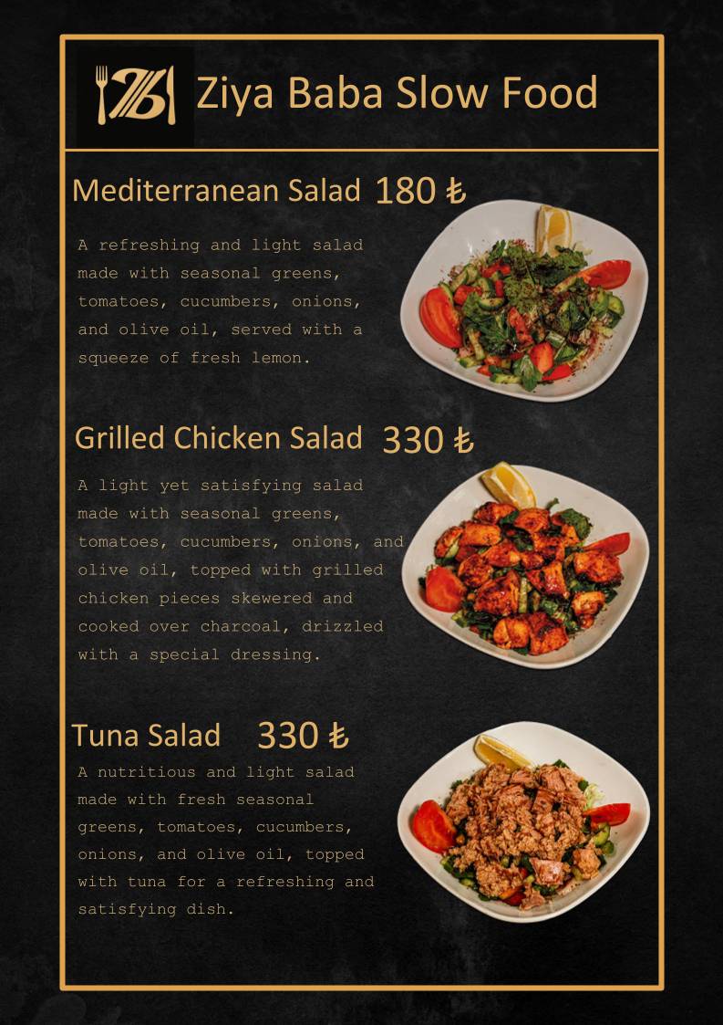 Menu at Ziya Baba Türk Mutfağı Slow food & Anatolian Breakfast ...