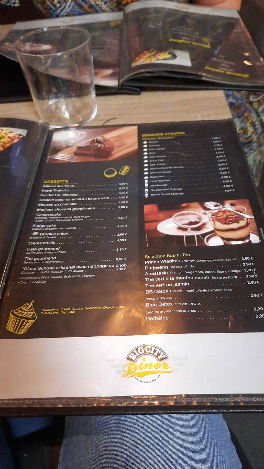 Menu at Big city diner steakhouse, Rennes