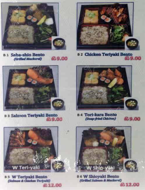 Menu at Eat Tokyo (Soho) restaurant, London, 16 Old Compton St